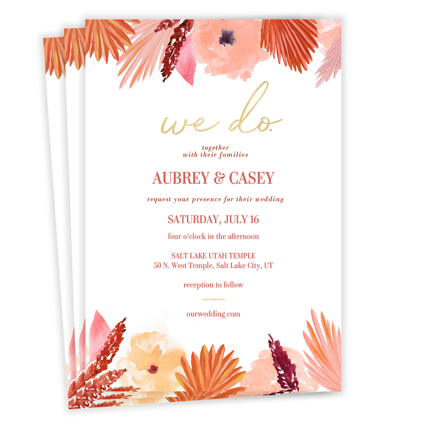 We Do Pink Florals Wedding Invitation - Invitations | Hallmark