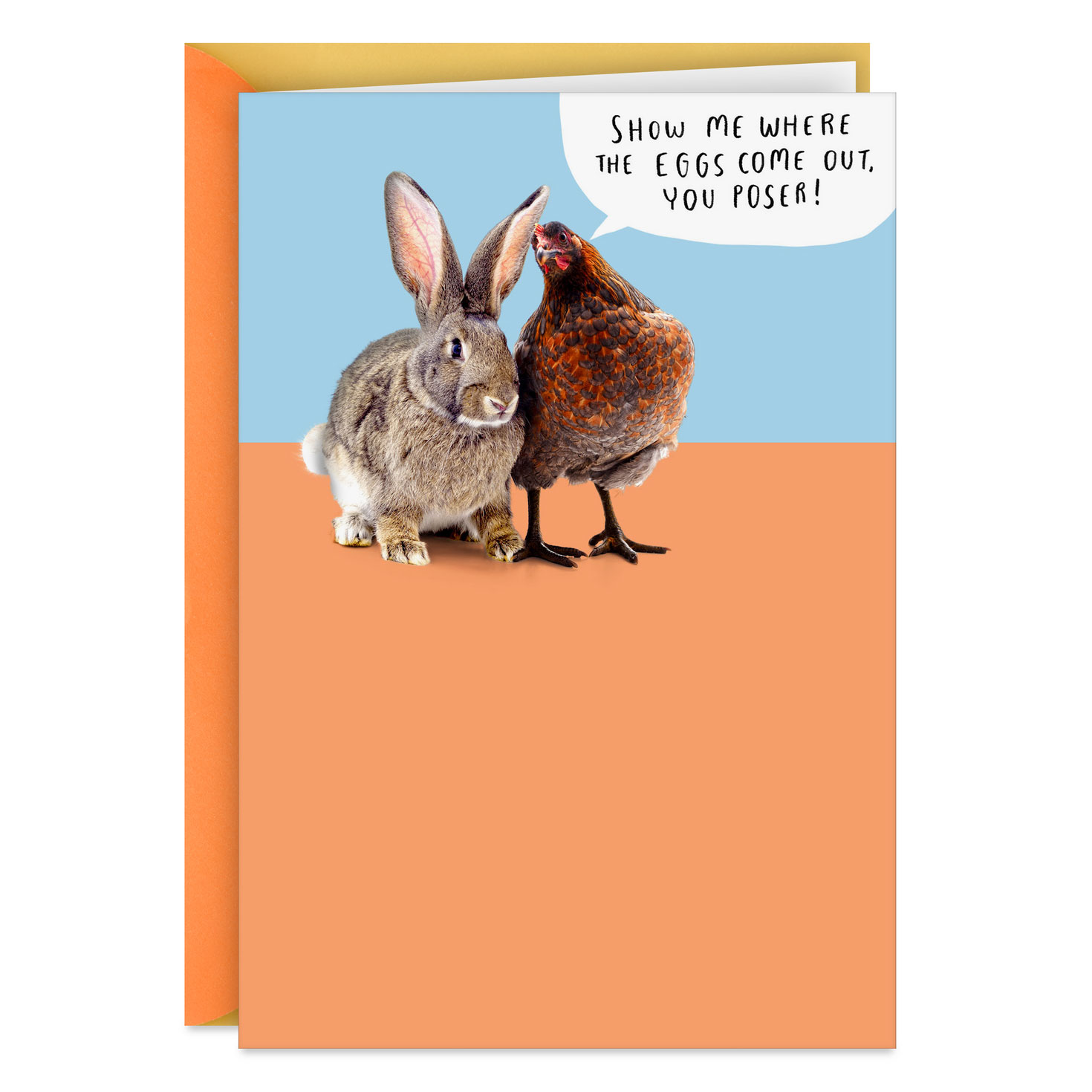 Chicken and Bunny No Butts About It Funny Easter Card - Greeting Cards ...