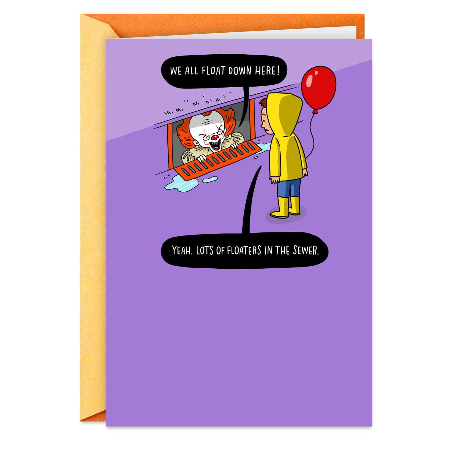 Warner Bros. IT Pennywise Floating Your Way Funny Halloween Card ...