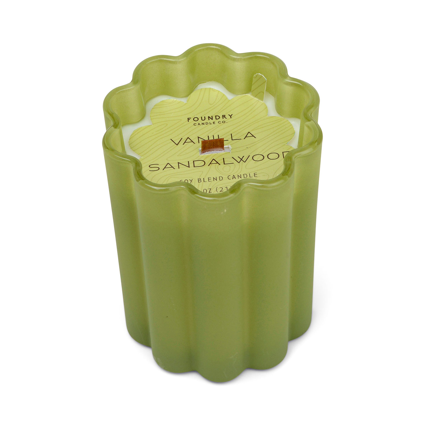 Foundry Candle Co. Vanilla and Sandalwood Frosted Glass Candle, 7.5 oz ...