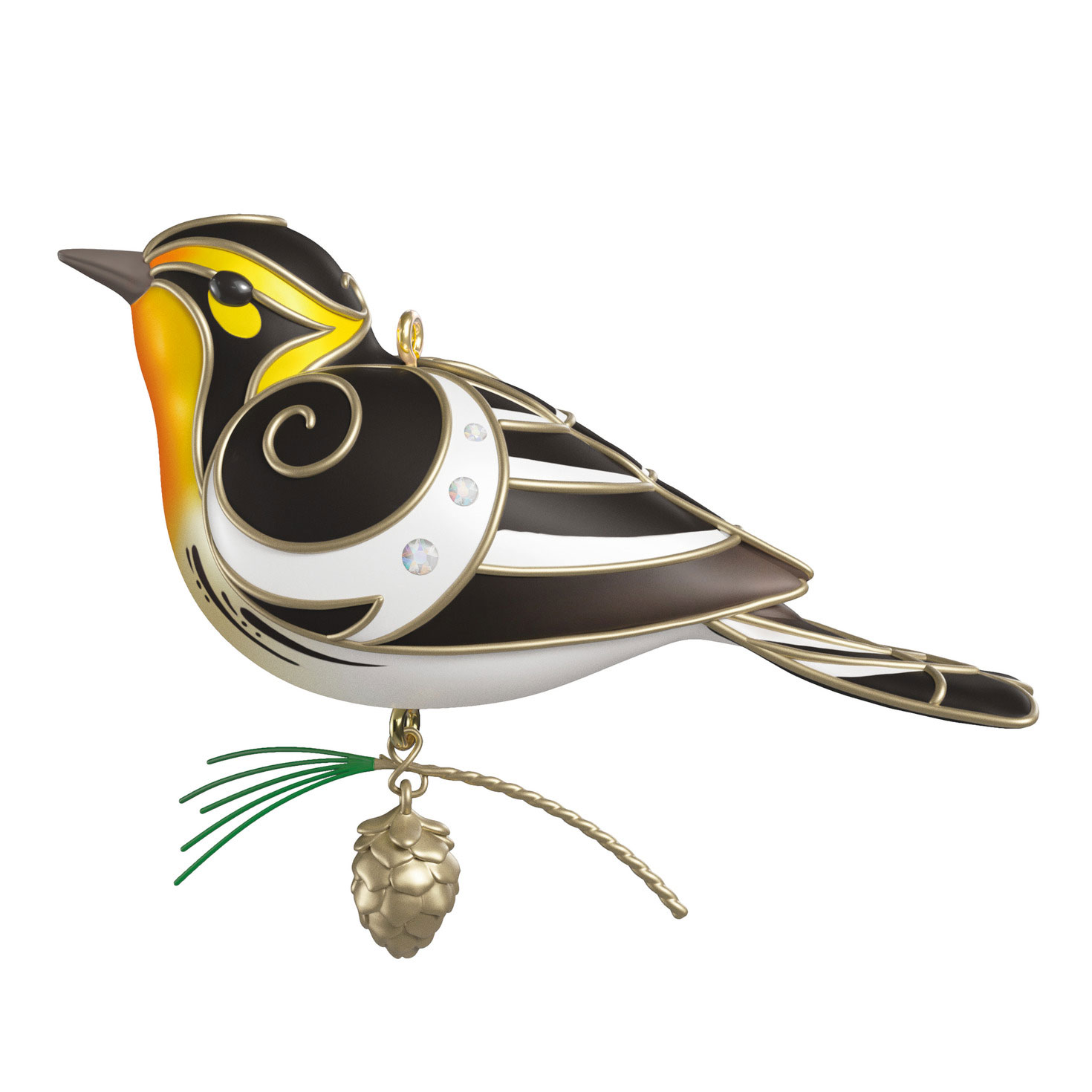 The Beauty of Birds Blackburnian Warbler Ornament - Keepsake Ornaments ...