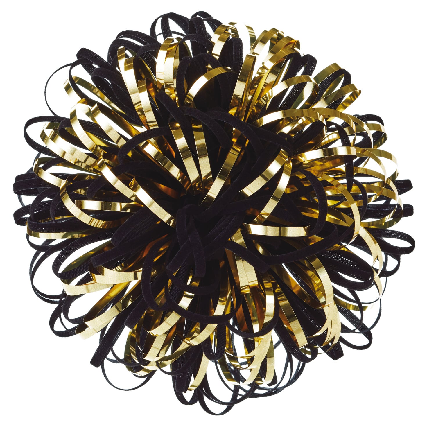 5" Black and Gold Looped Pom-Pom Gift Bow - Bows & Ribbons | Hallmark