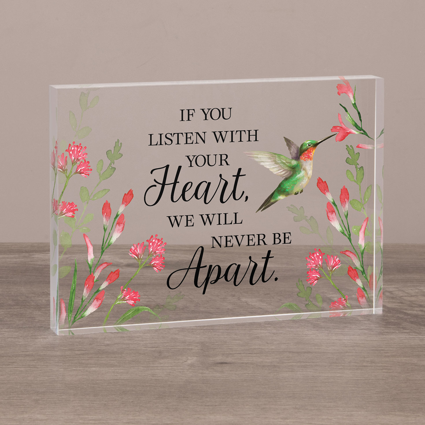 Carson We're Never Apart Glass Block Sign, 7x5 - Plaques & Signs | Hallmark