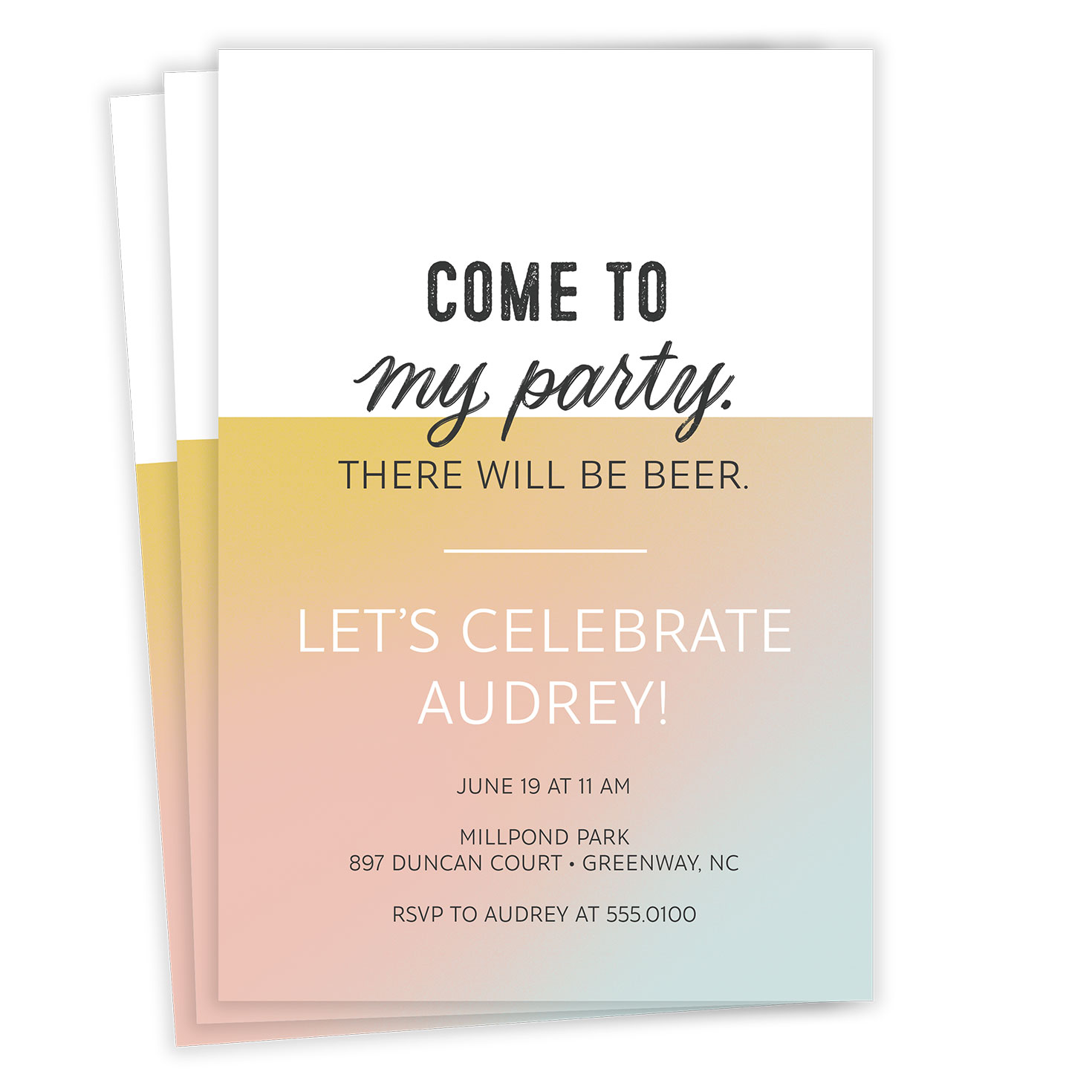 Come to My Party Ombré Invitation - Invitations | Hallmark