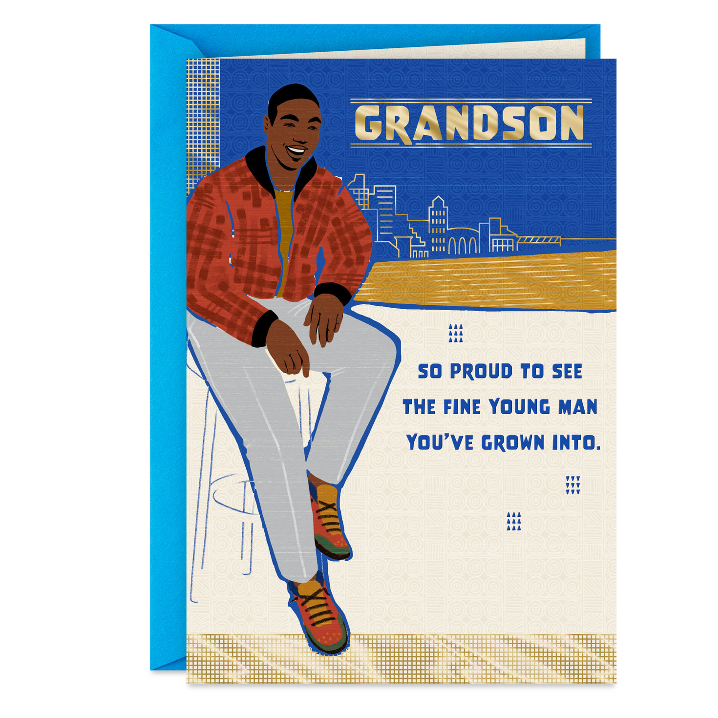 Blessings for a Fine Young Man Birthday Card for Grandson - Greeting ...