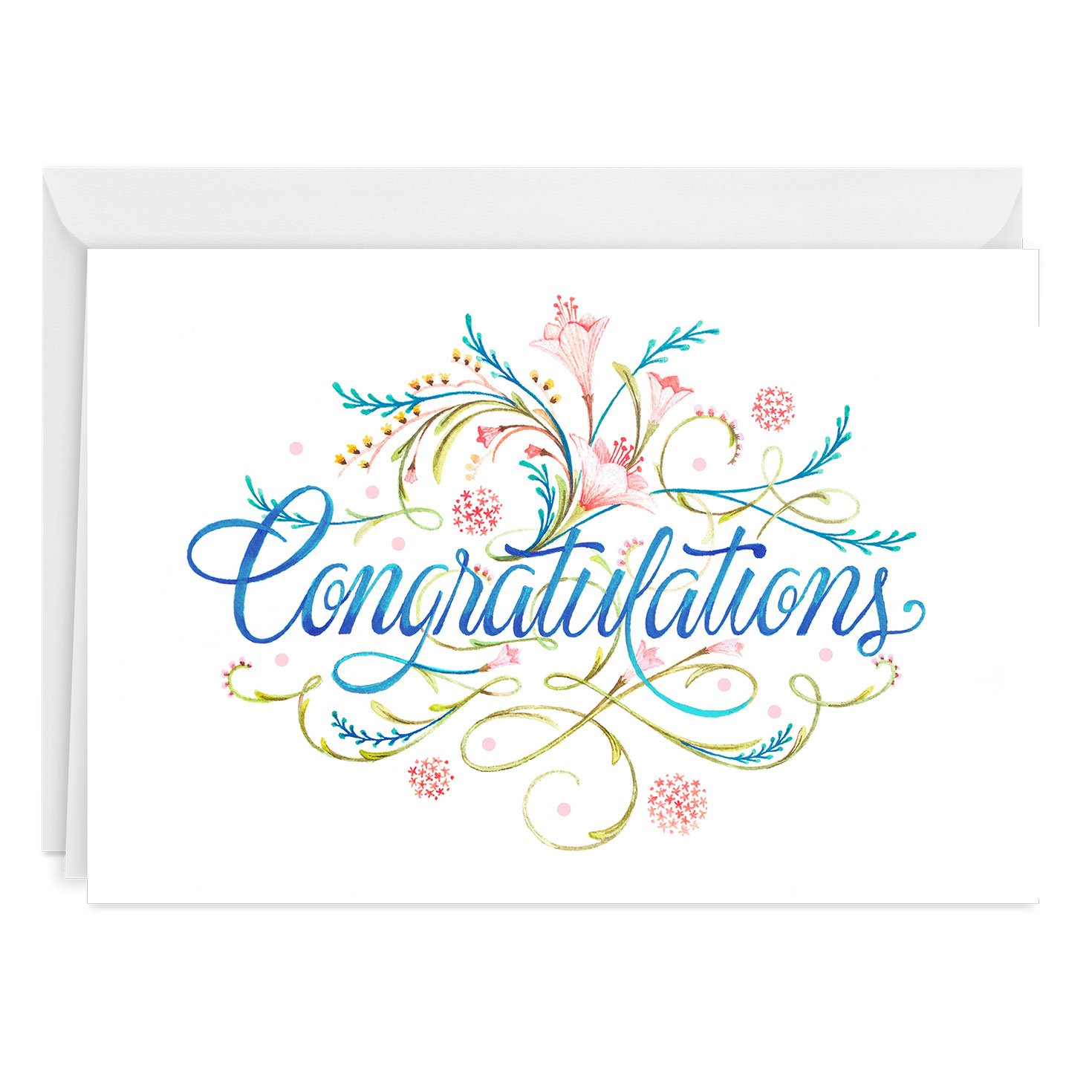 Floral Script Blank Congratulations eCard - Greeting Cards | Hallmark