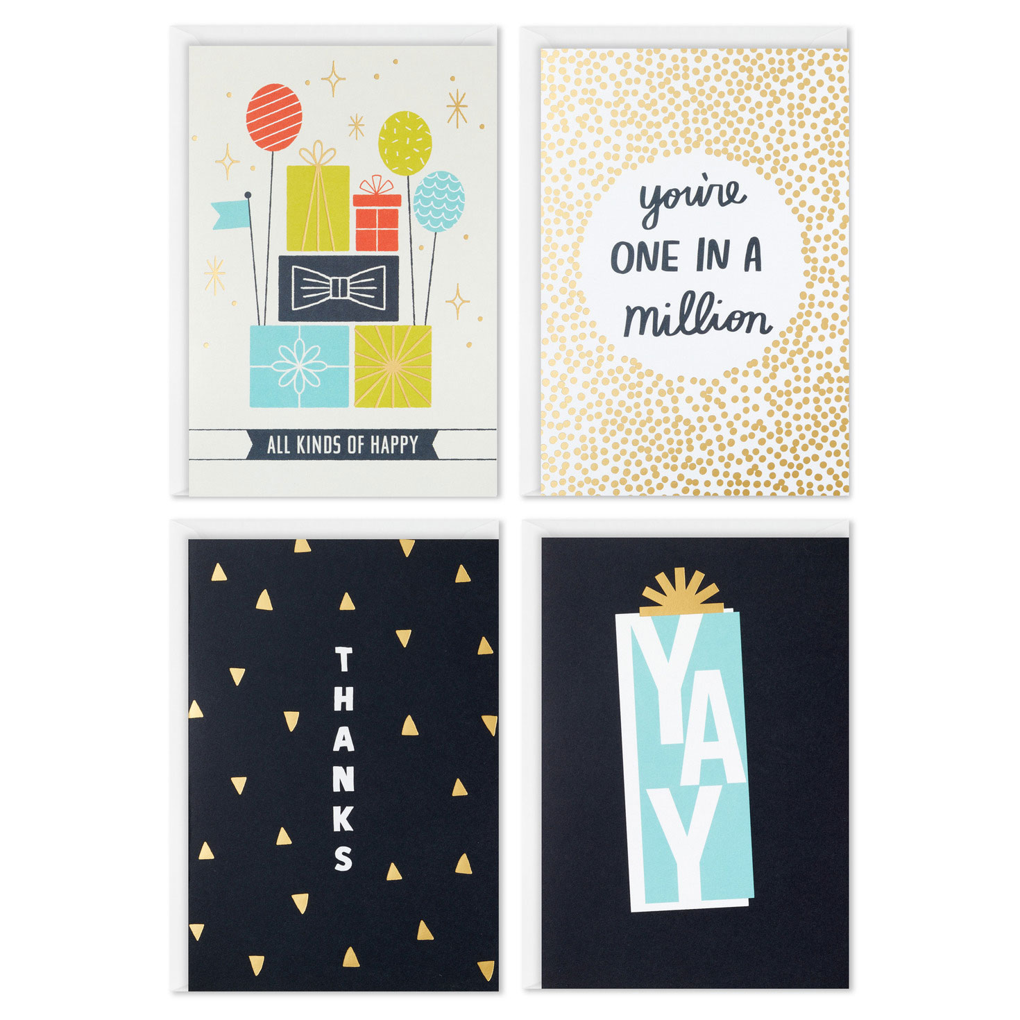 Happy and Grateful Boxed Birthday and Thank-You Cards Assortment, Pack ...