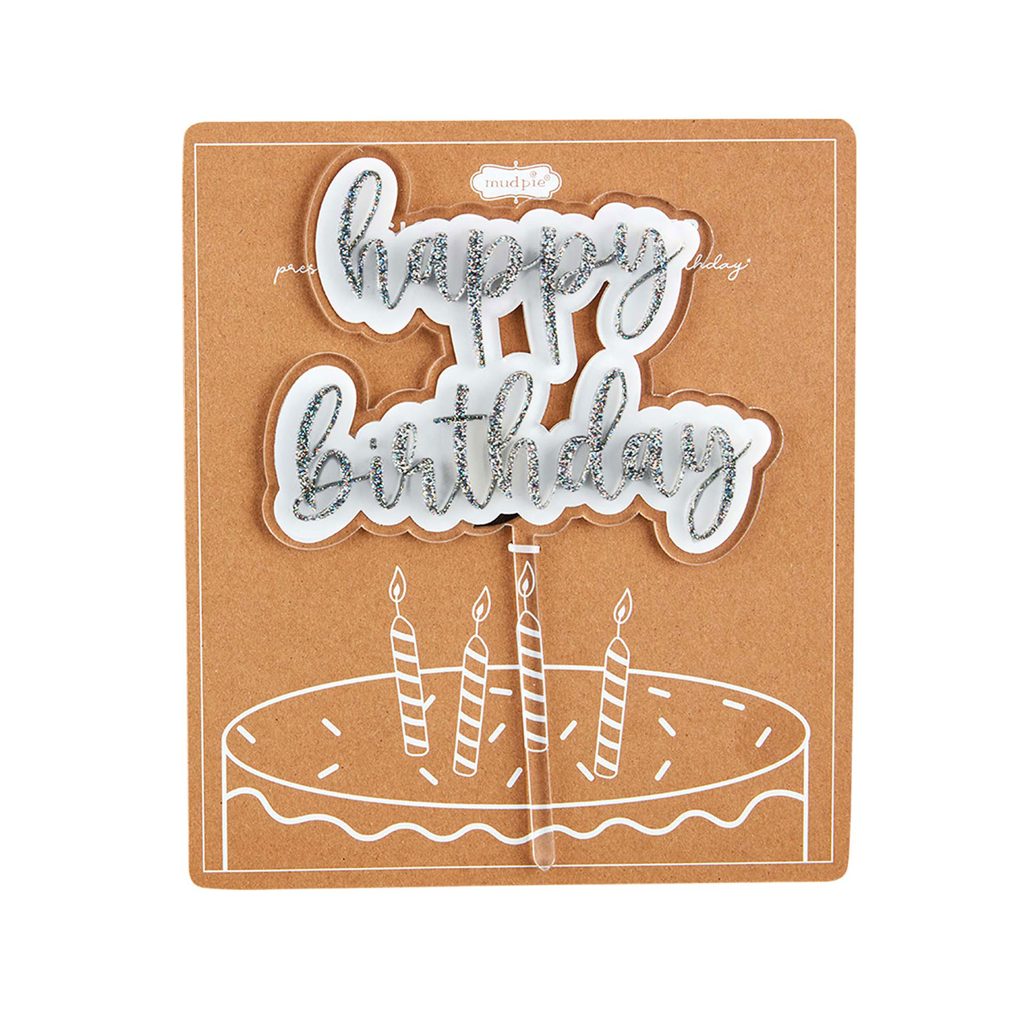 Mud Pie Silver Musical Birthday Cake Topper - Cake Toppers & Candles ...