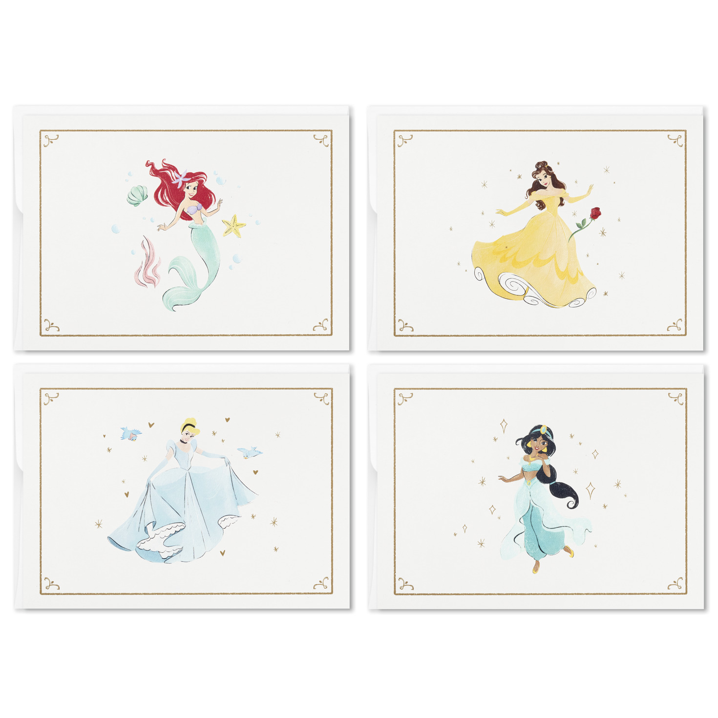 Disney Princess Assorted Boxed Blank Note Cards Multipack, Pack of 24 ...