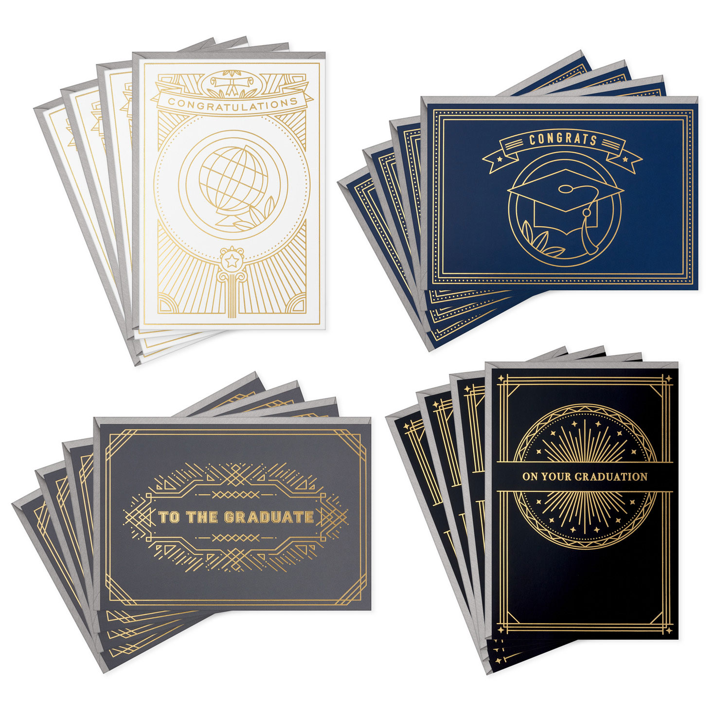 Stately Styles Graduation Cards Assortment, Pack of 16 - Boxed Cards ...