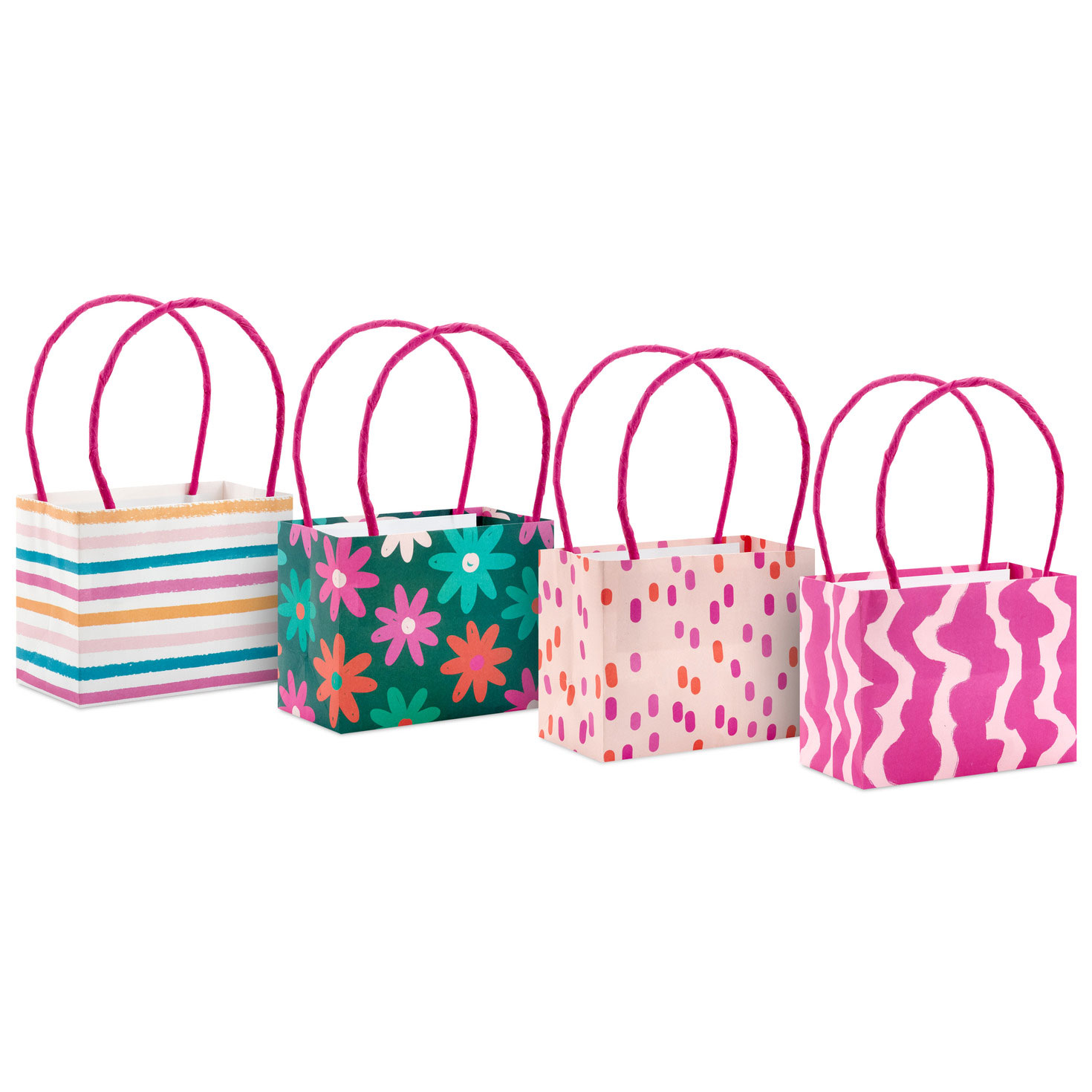 4" Patterned Pink Mini Horizontal Gift Bag Bundle - Gift Bags | Hallmark