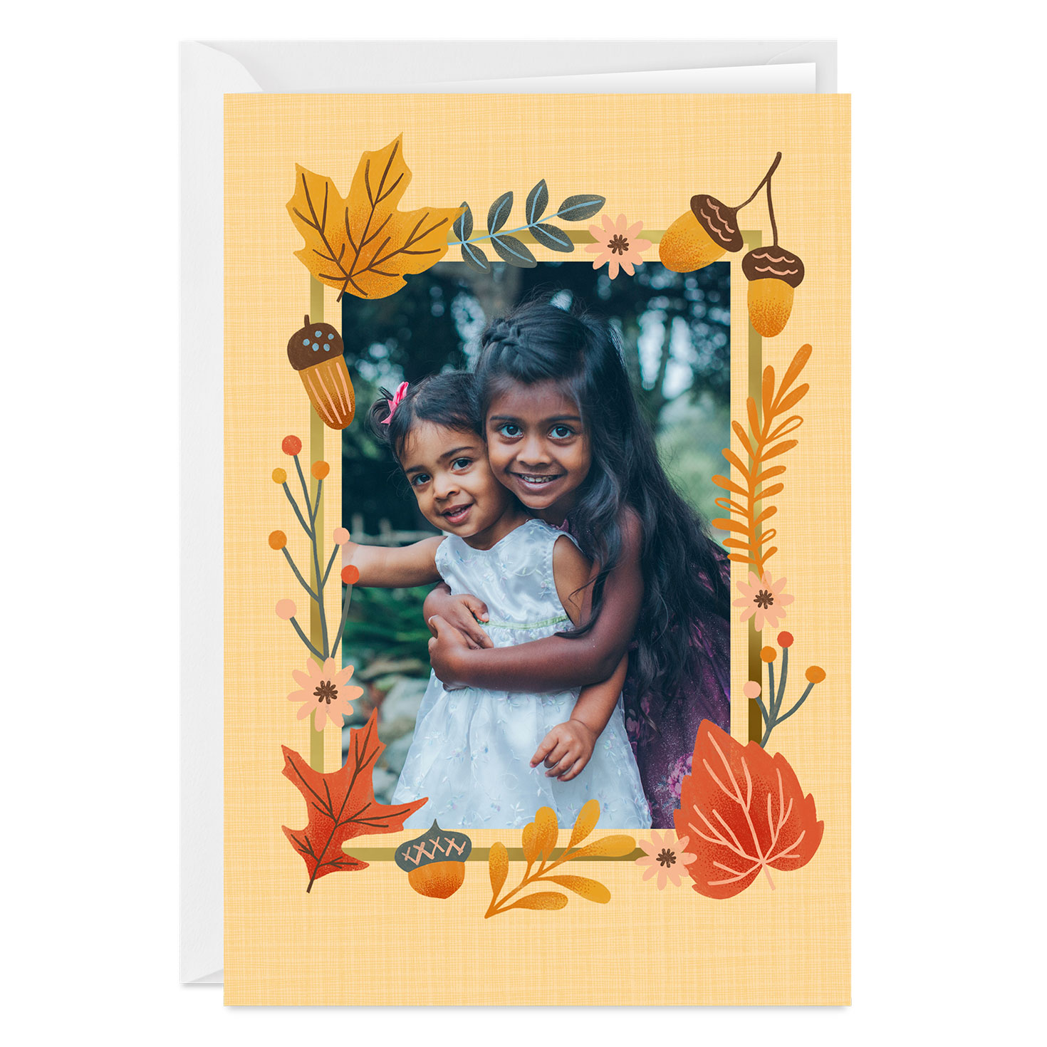Fall Leaves Frame Custom Thanksgiving Card - Greeting Cards | Hallmark