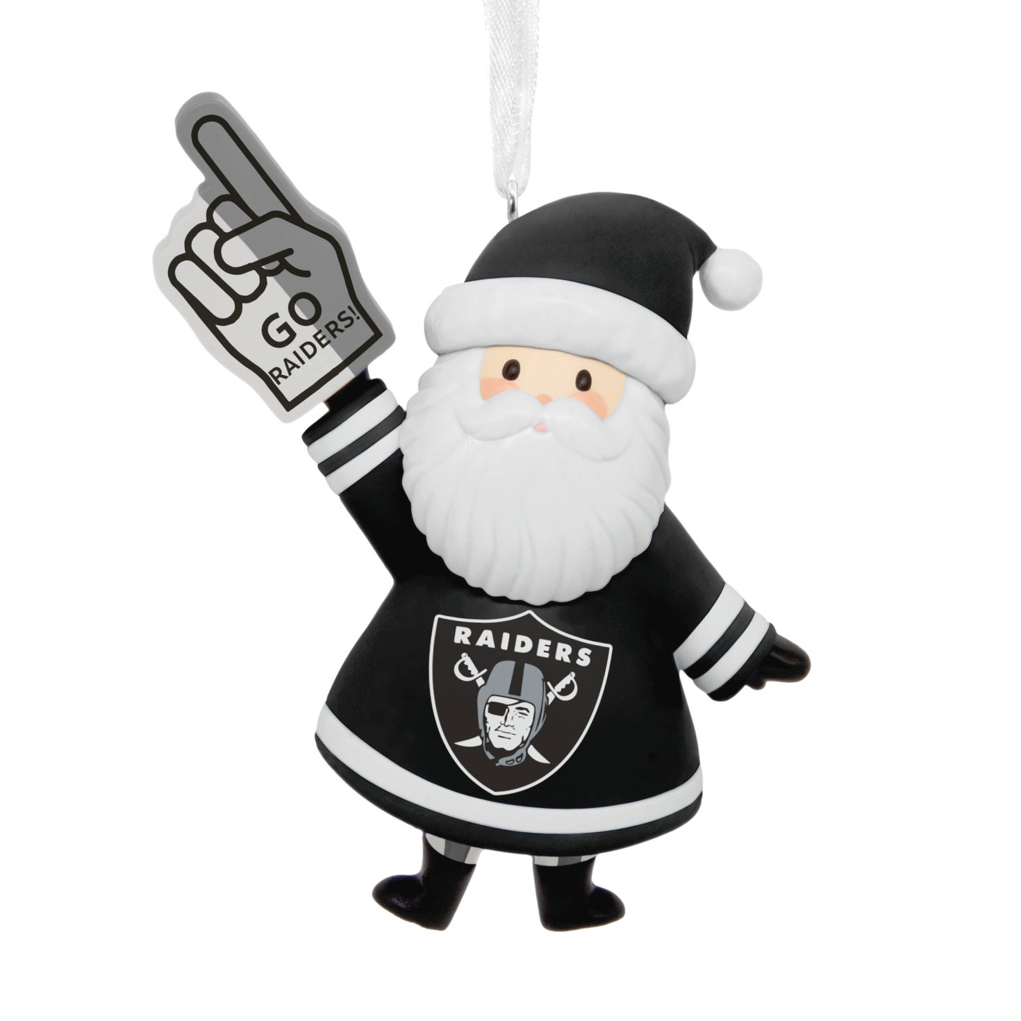 NFL Las Vegas Raiders Santa Fan Hallmark Ornament - Hallmark Ornaments ...