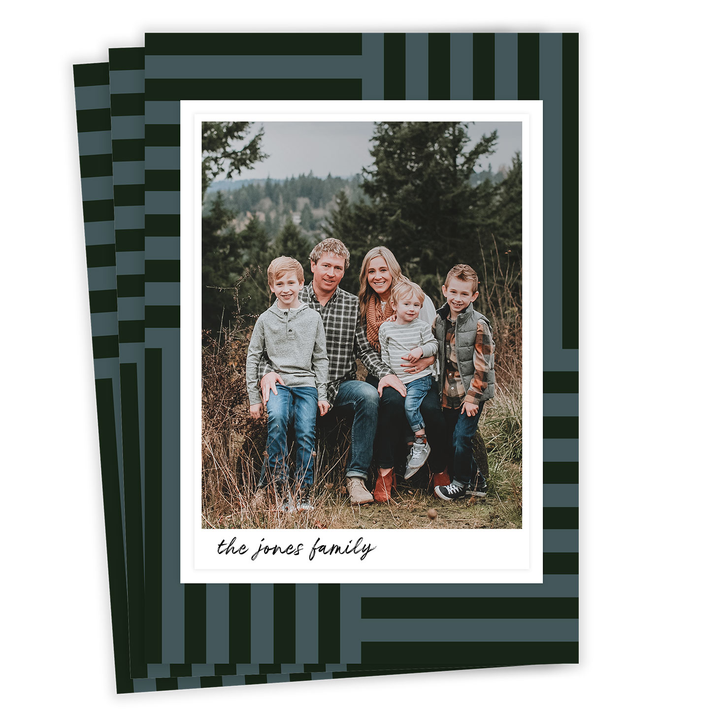 Bold Striped Blocks Flat Holiday Photo Card - Photo Cards | Hallmark