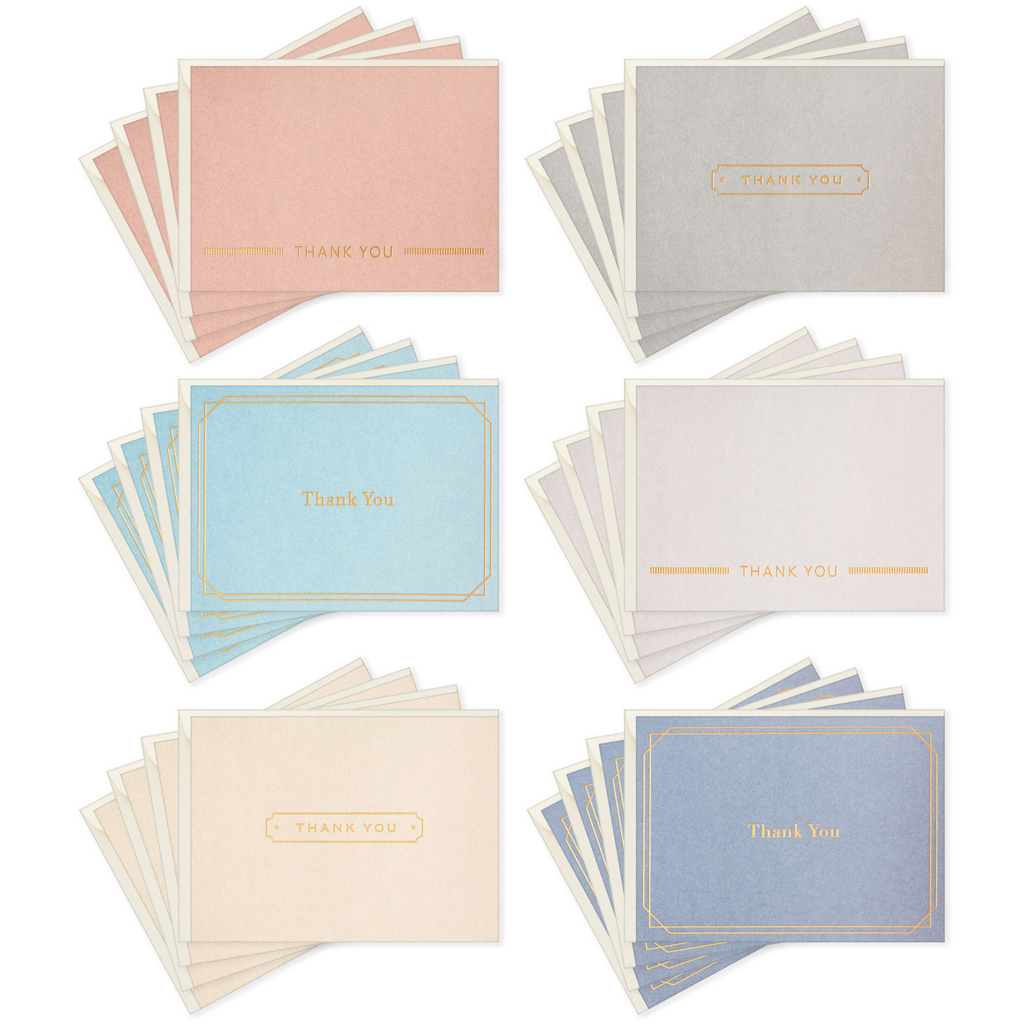 Simple and Stately Boxed Blank Thank-You Notes Assortment, Pack of 24 ...