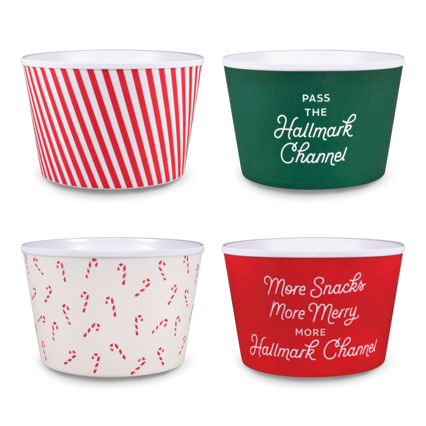 Hallmark Channel Holiday Movie-Watching Popcorn Snack Bowls, Set of 4 ...