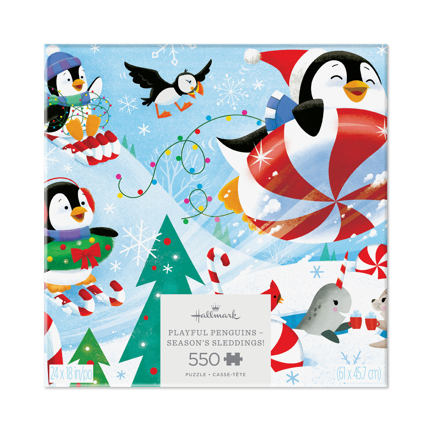 Playful Penguins Season's Sleddings 550-Piece Jigsaw Puzzle - Puzzles ...