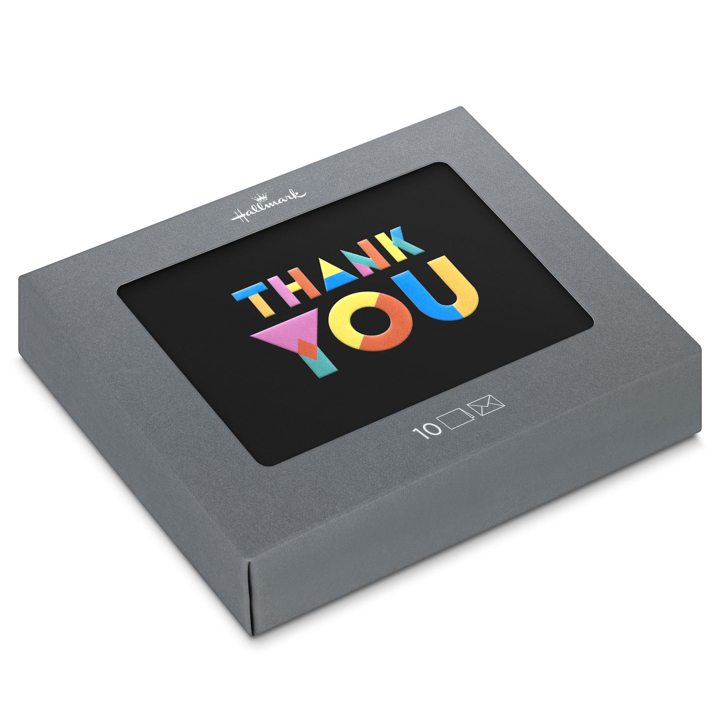 Collage Letters on Black Blank Thank You Notes, Pack of 10 - Note Cards ...
