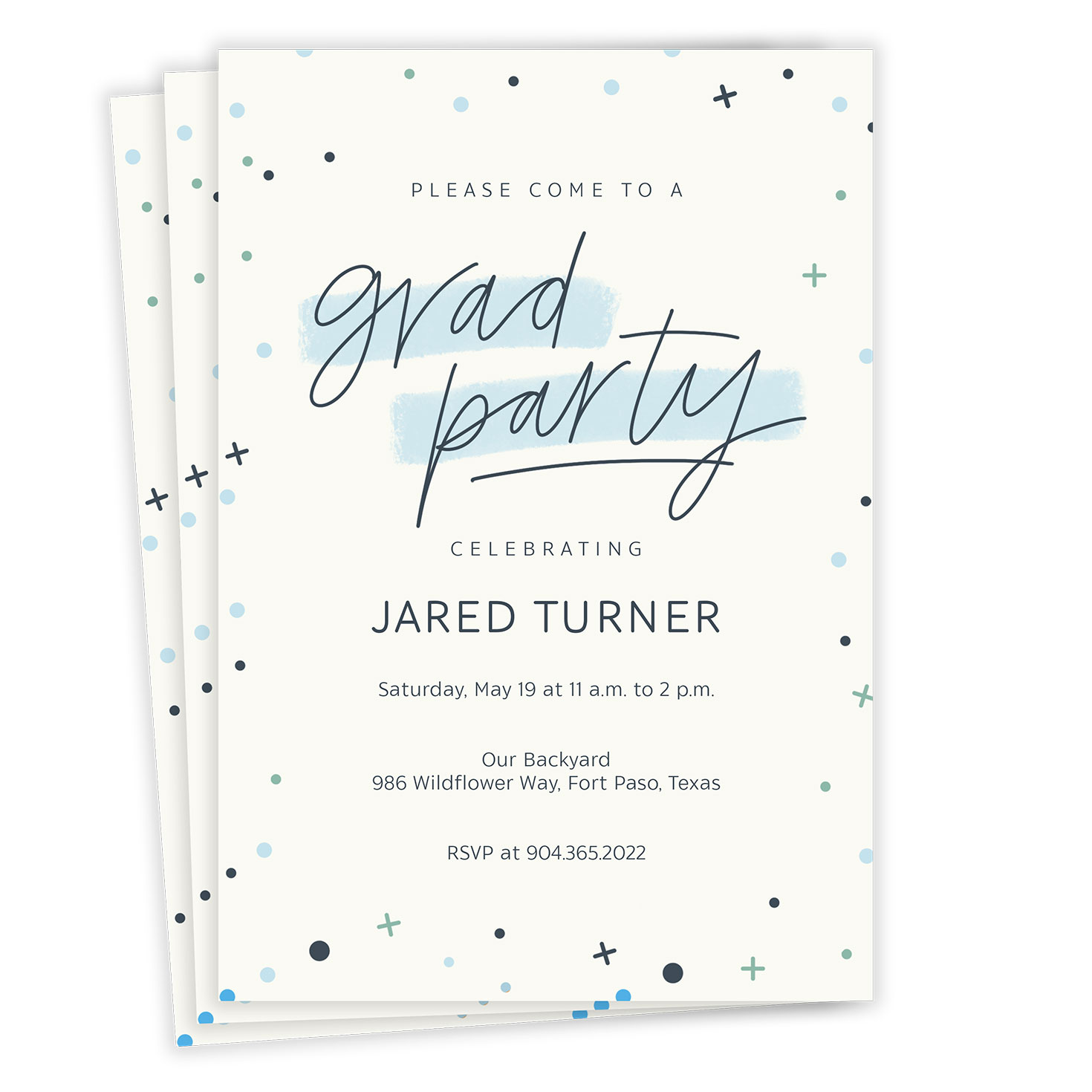 Blue Dots and Stars Graduation Invitation - Invitations | Hallmark