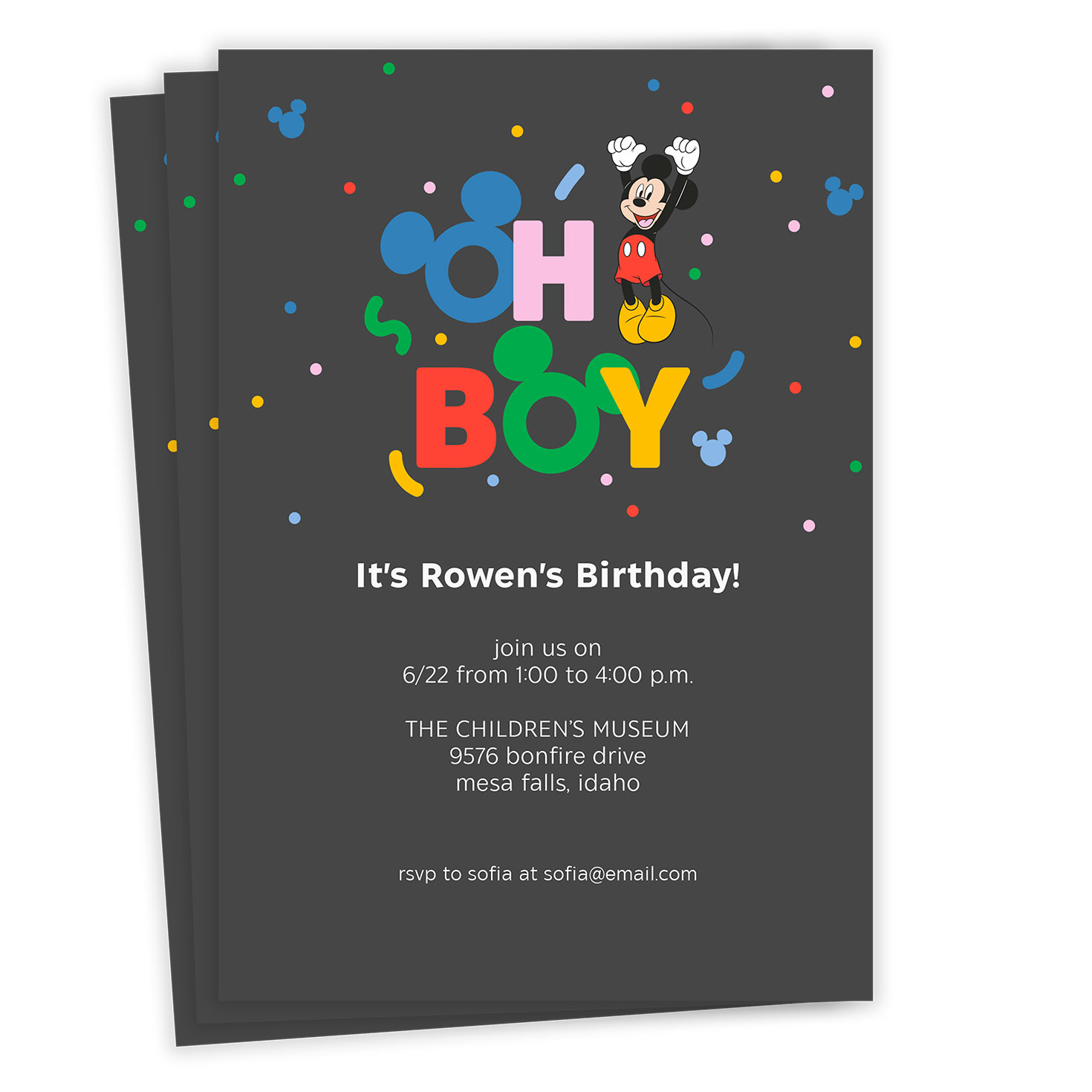 Disney Themed Invitations