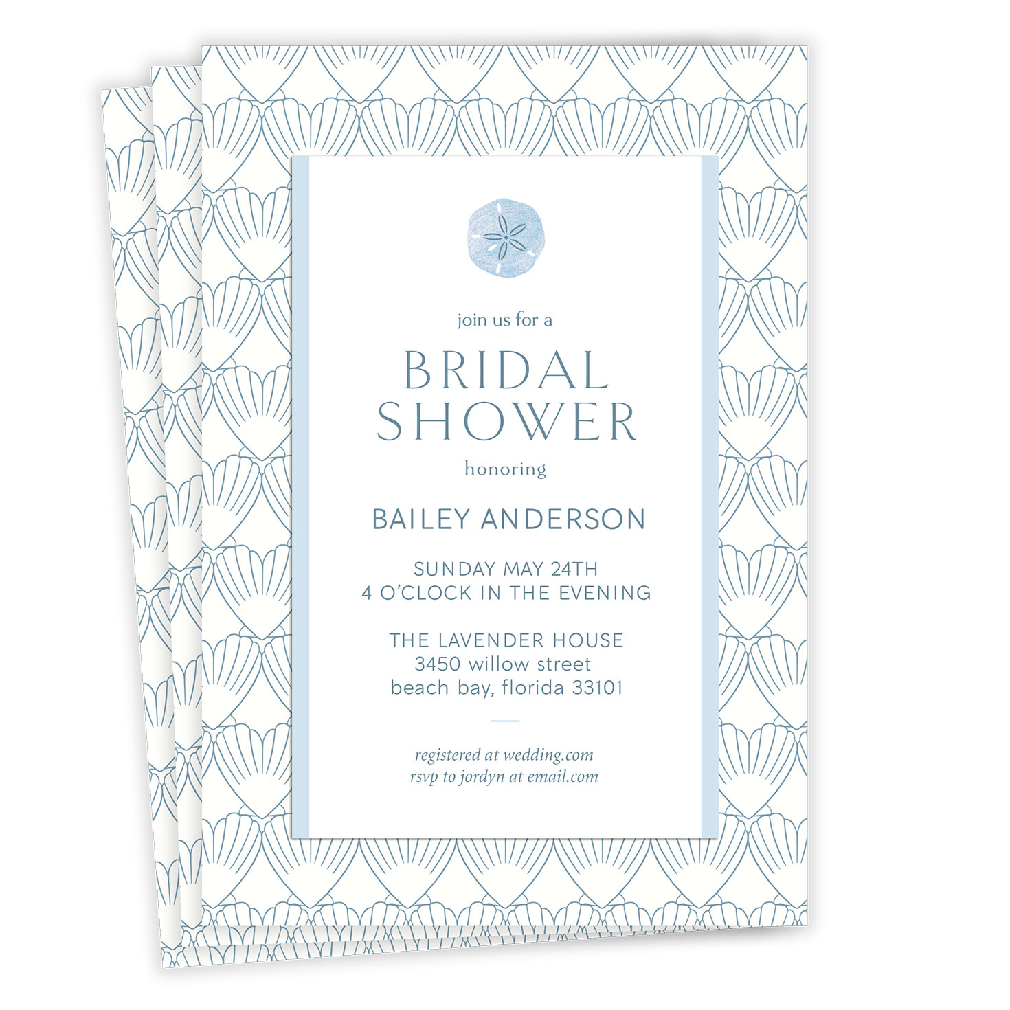 seashell invitation template