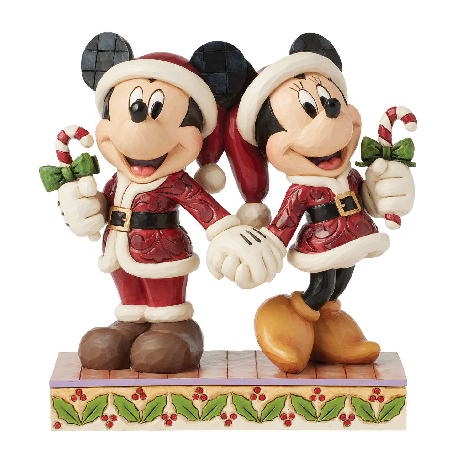 Jim Shore Disney Mickey and Minnie With Candy Canes Figurine, 6.14 ...