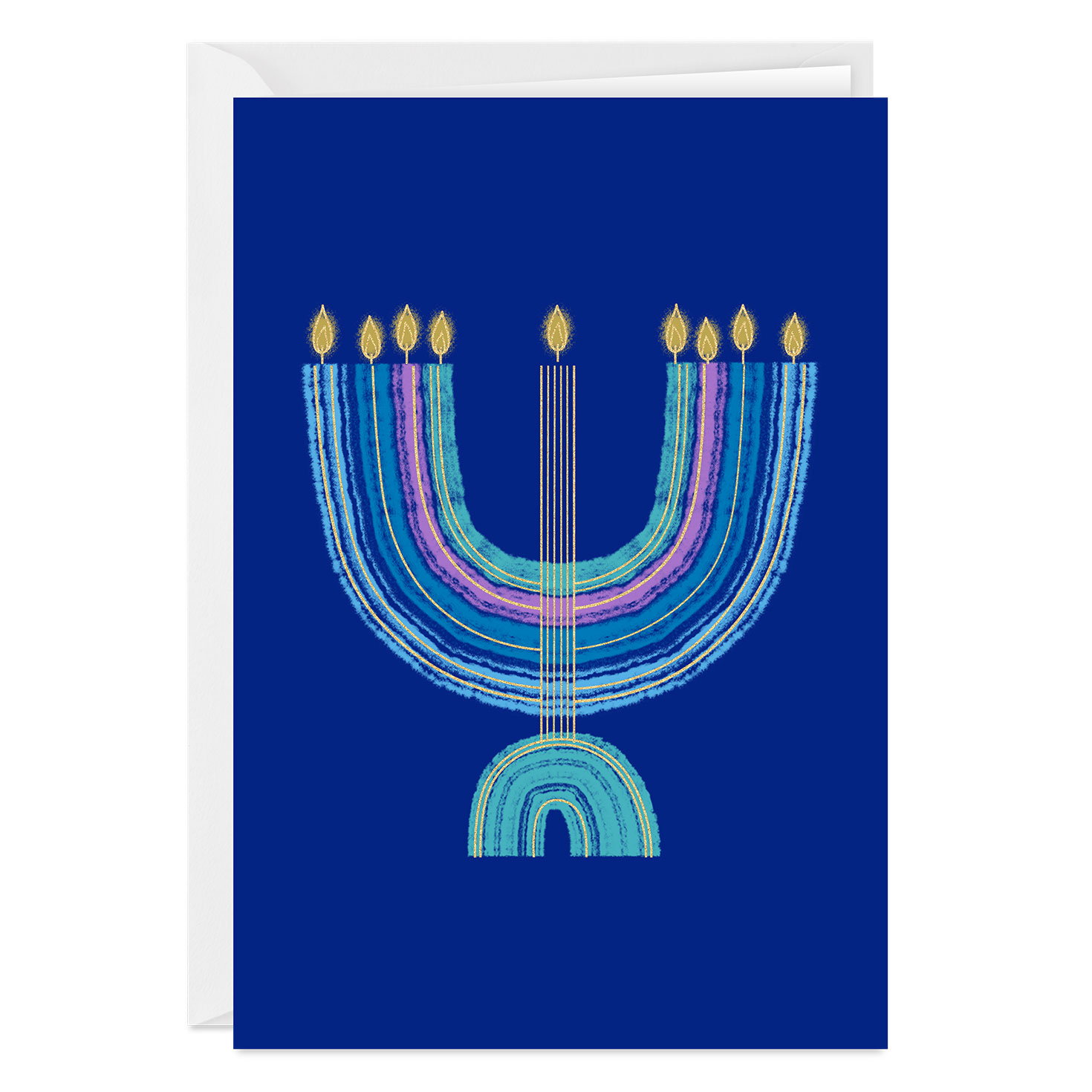 Colorful Menorah Custom Hanukkah Card - Greeting Cards | Hallmark