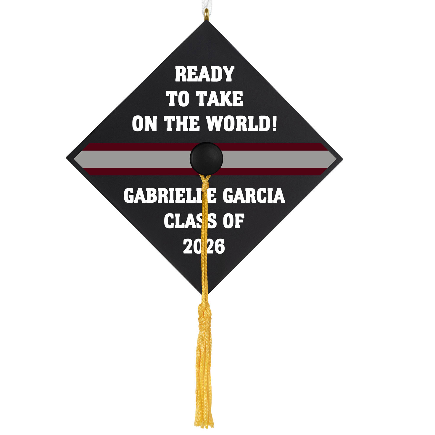 Graduation Cap Personalized Ornament, Custom Text - Personalized ...