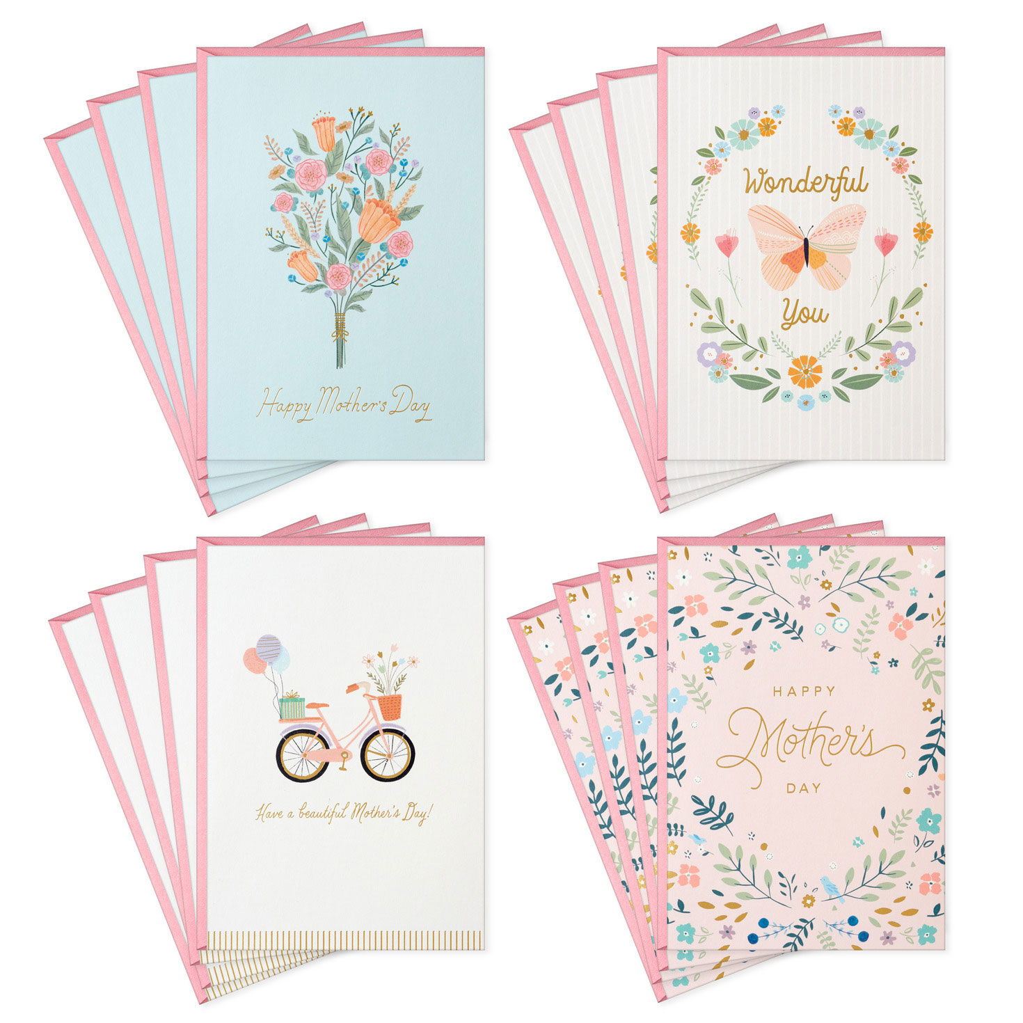 Pastel Flowers Boxed Mother's Day Cards Assortment, Pack of 16 - Boxed ...