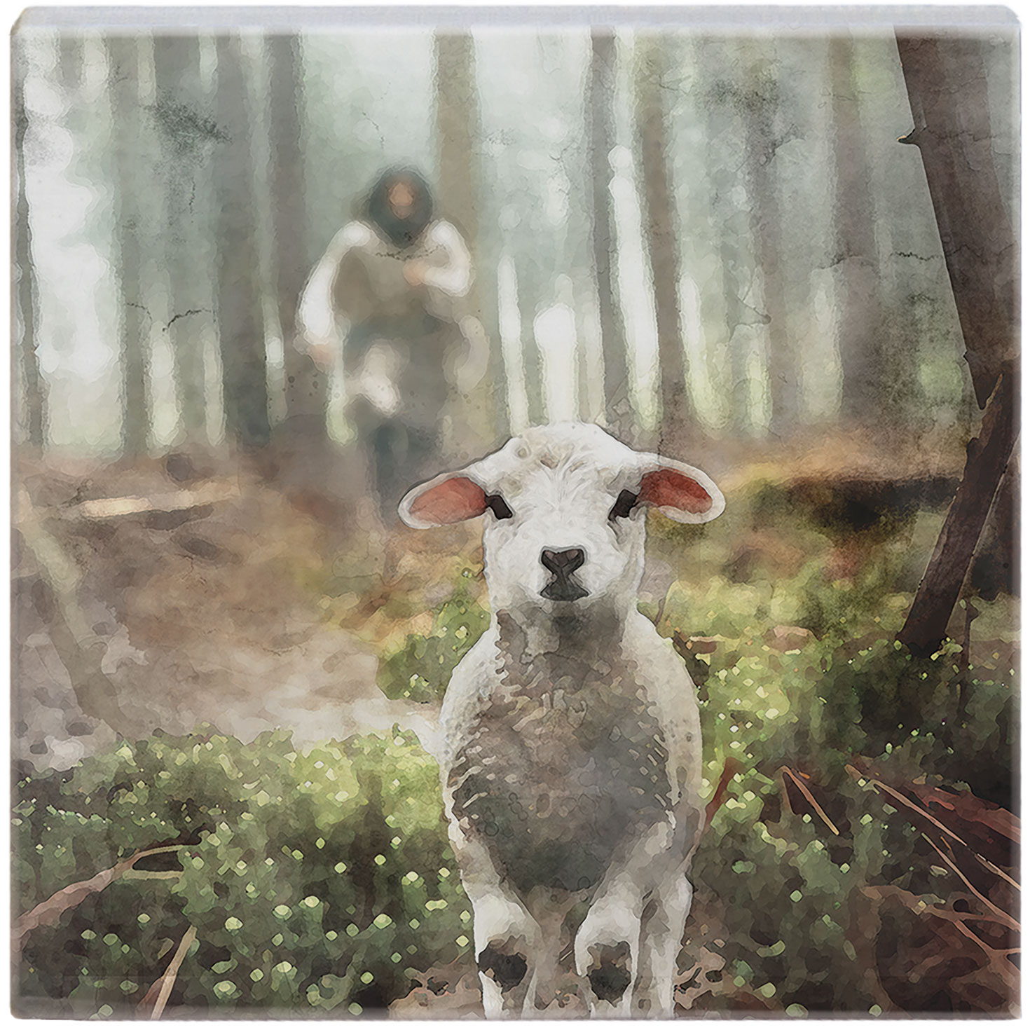 Sincere Surroundings Jesus and Lamb Scene Wood Sign - Plaques & Signs ...