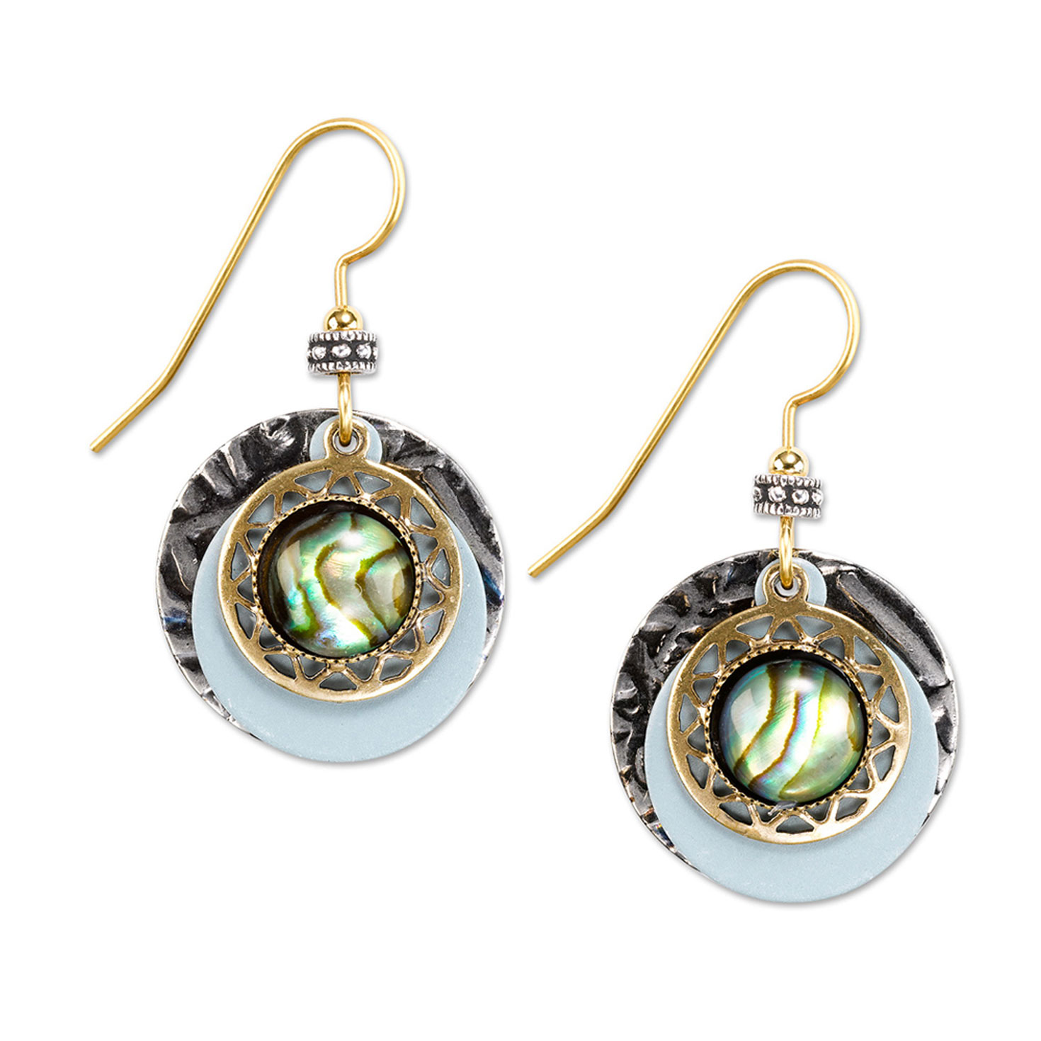 abalone silver earrings