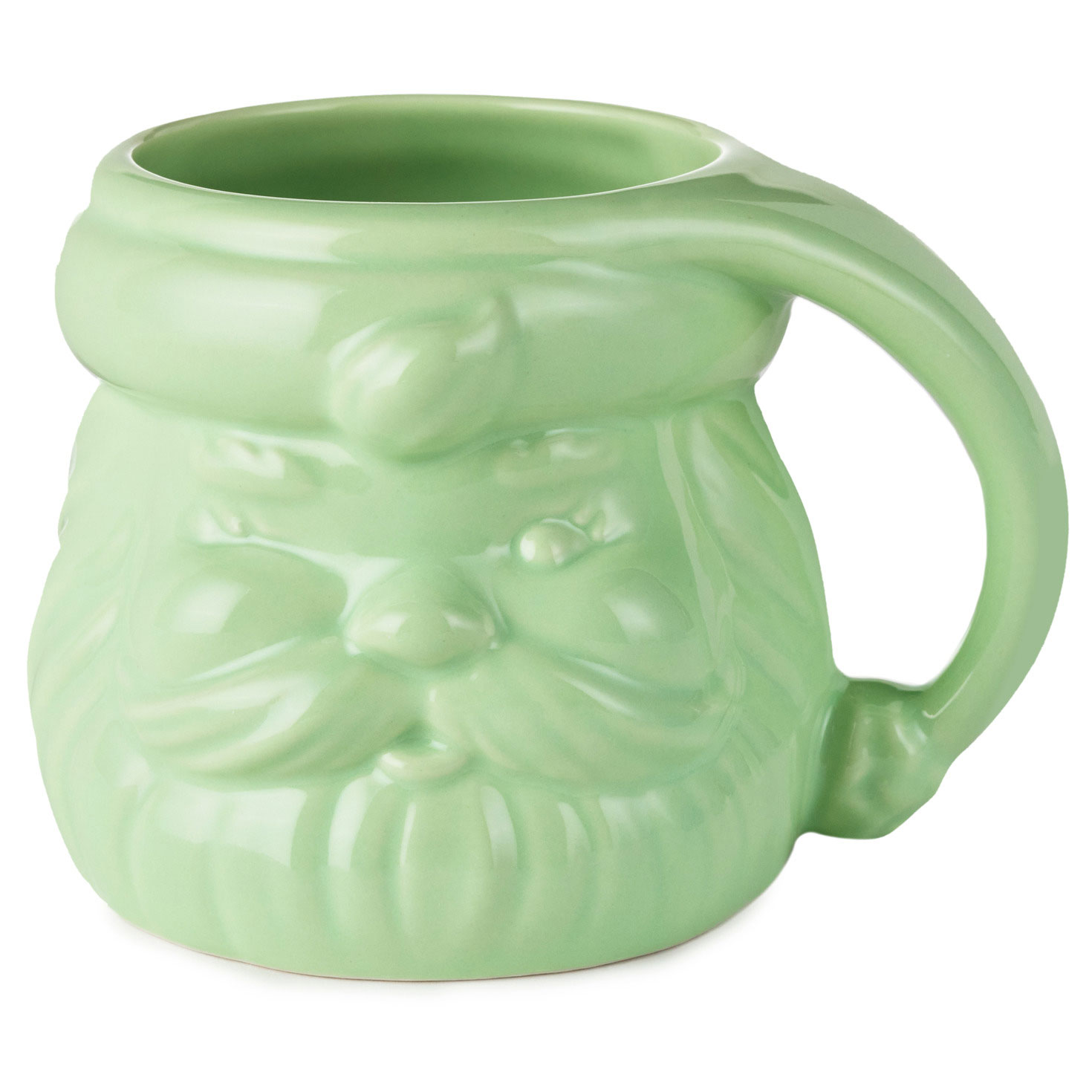 Mint Green Sculpted Santa Mug, 8 oz. - Mugs | Hallmark