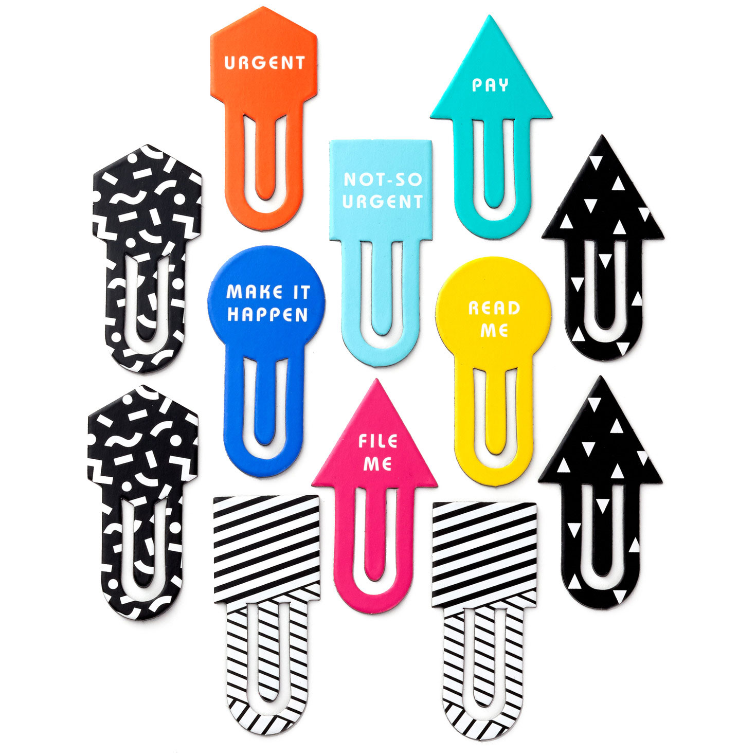 Cute and Colorful Assorted Jumbo Paper Clips, Set of 12 - Desk ...