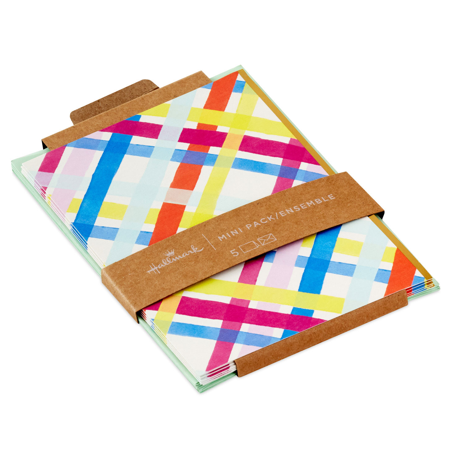Bright Pastel Plaid Blank Note Cards, Pack of 5 - Note Cards ...