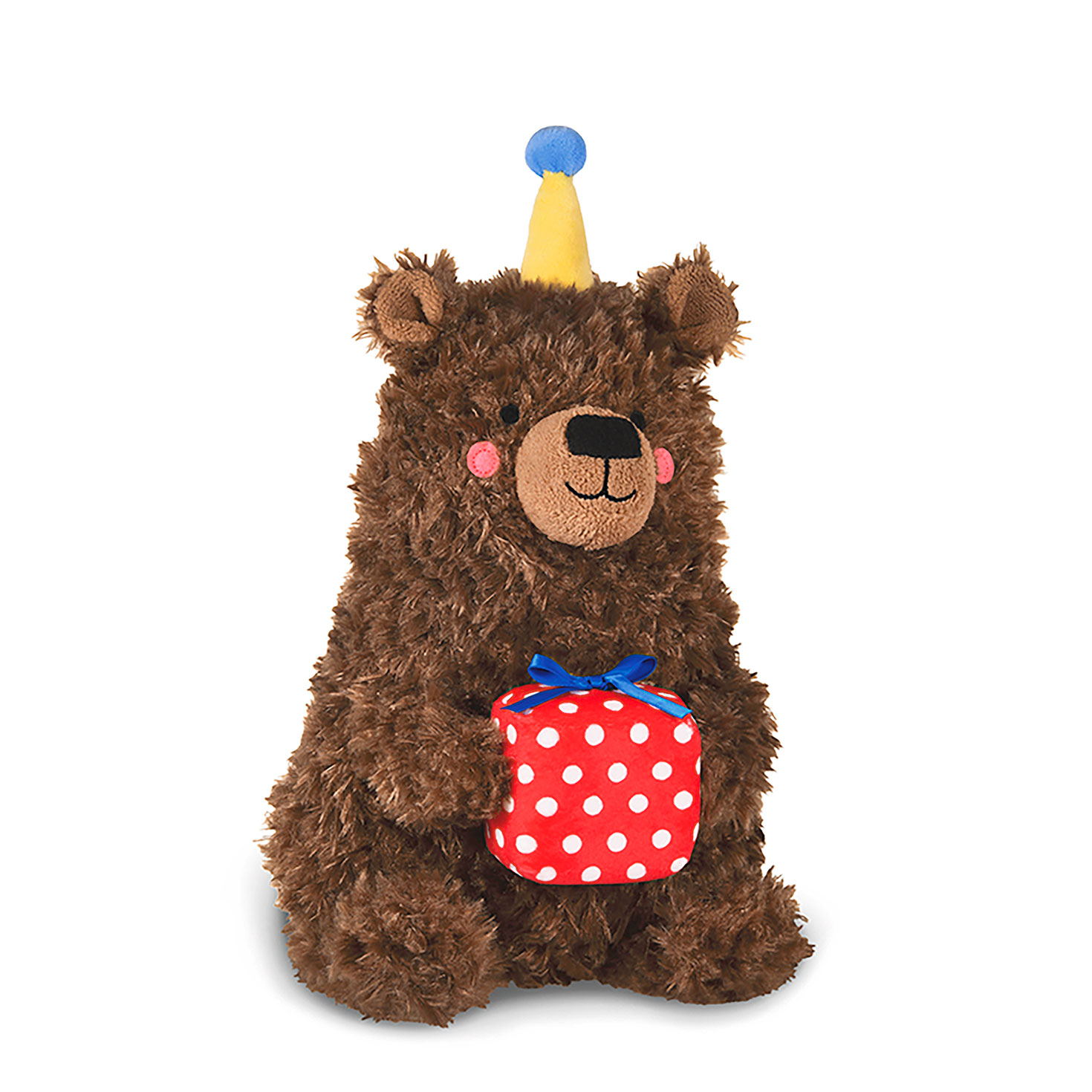 Happy Day Bear Magnetic Plush With Present, 12" - Classic Stuffed ...