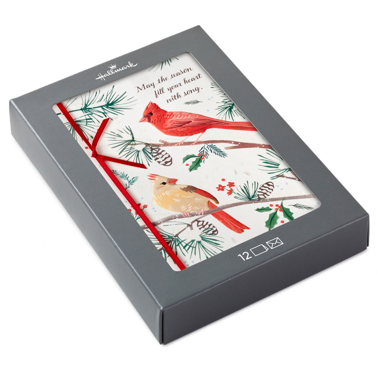 Cardinals on Pine Branches Boxed Christmas Cards, Pack of 12 - Boxed ...