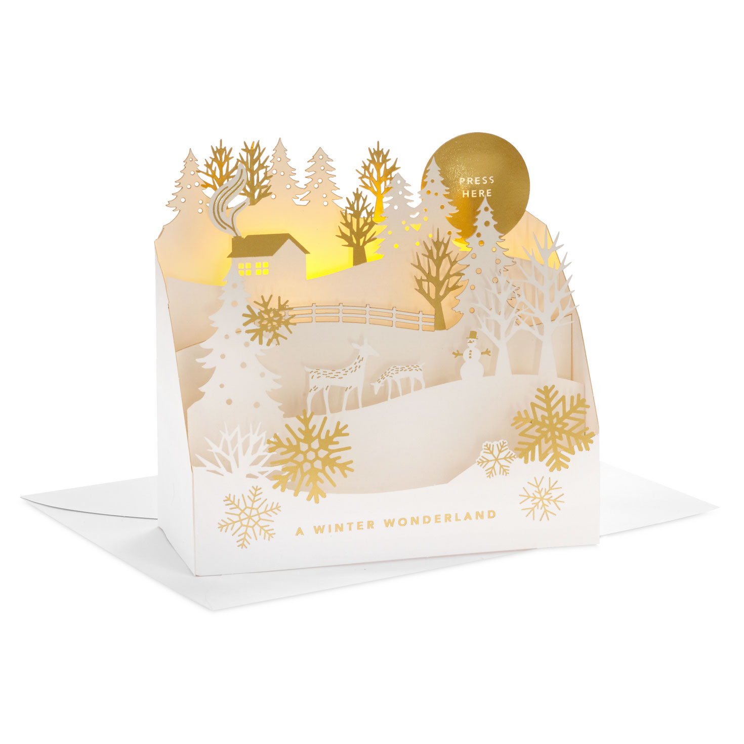 Winter Wonderland Musical 3D Pop-Up Holiday Card With Light - Greeting ...