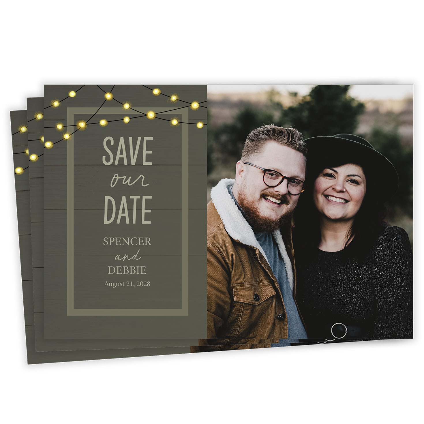 Rustic String Lights Save the Date - Announcements | Hallmark