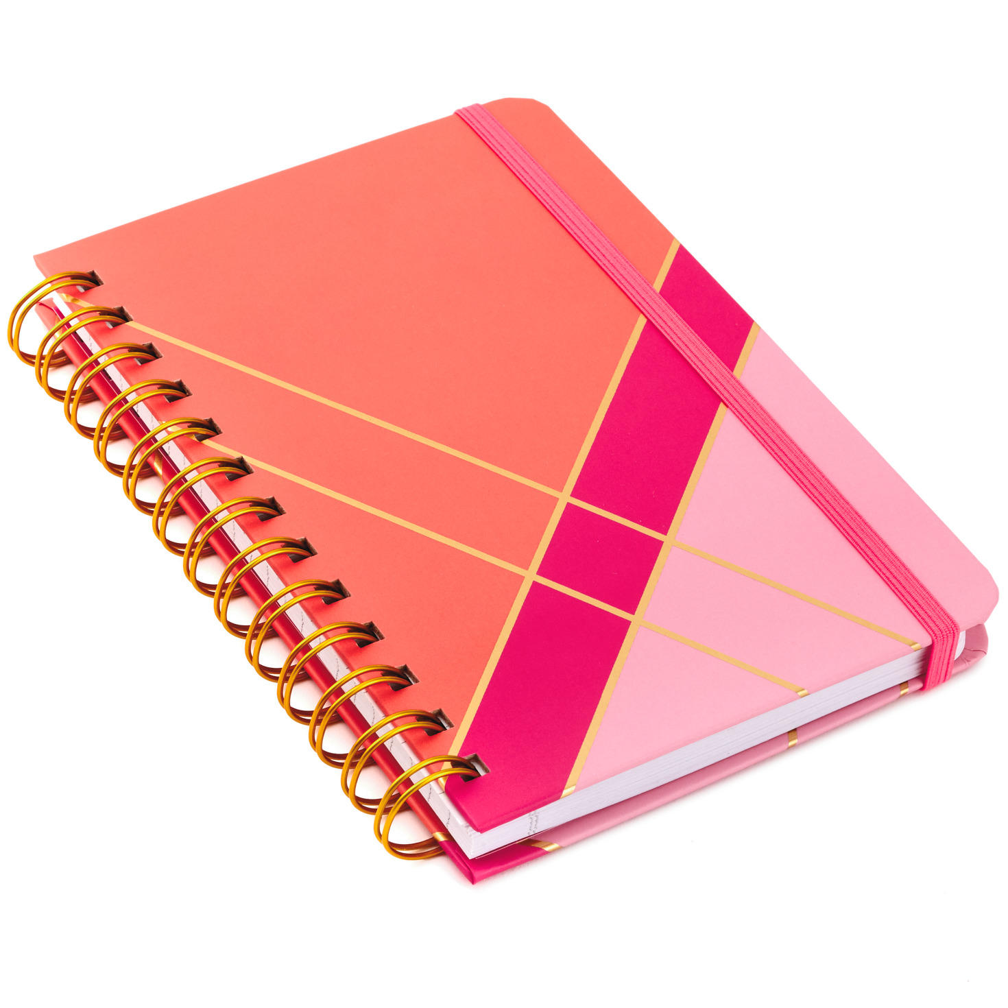 Coral and Pink Color Block Spiral Notebook - Notebooks & Journals ...