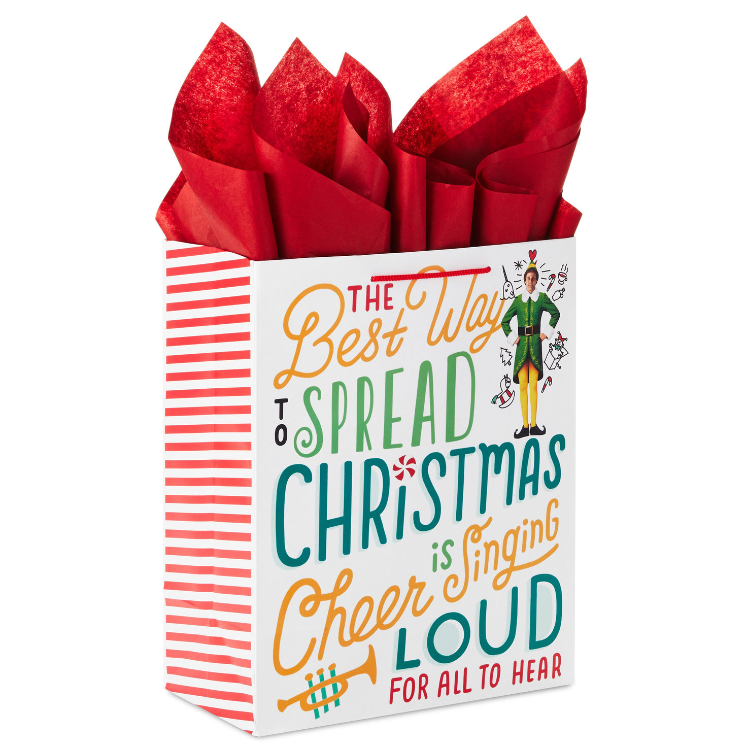 13" Buddy the Elf™ Christmas Cheer Large Gift Bag With Tissue Paper ...
