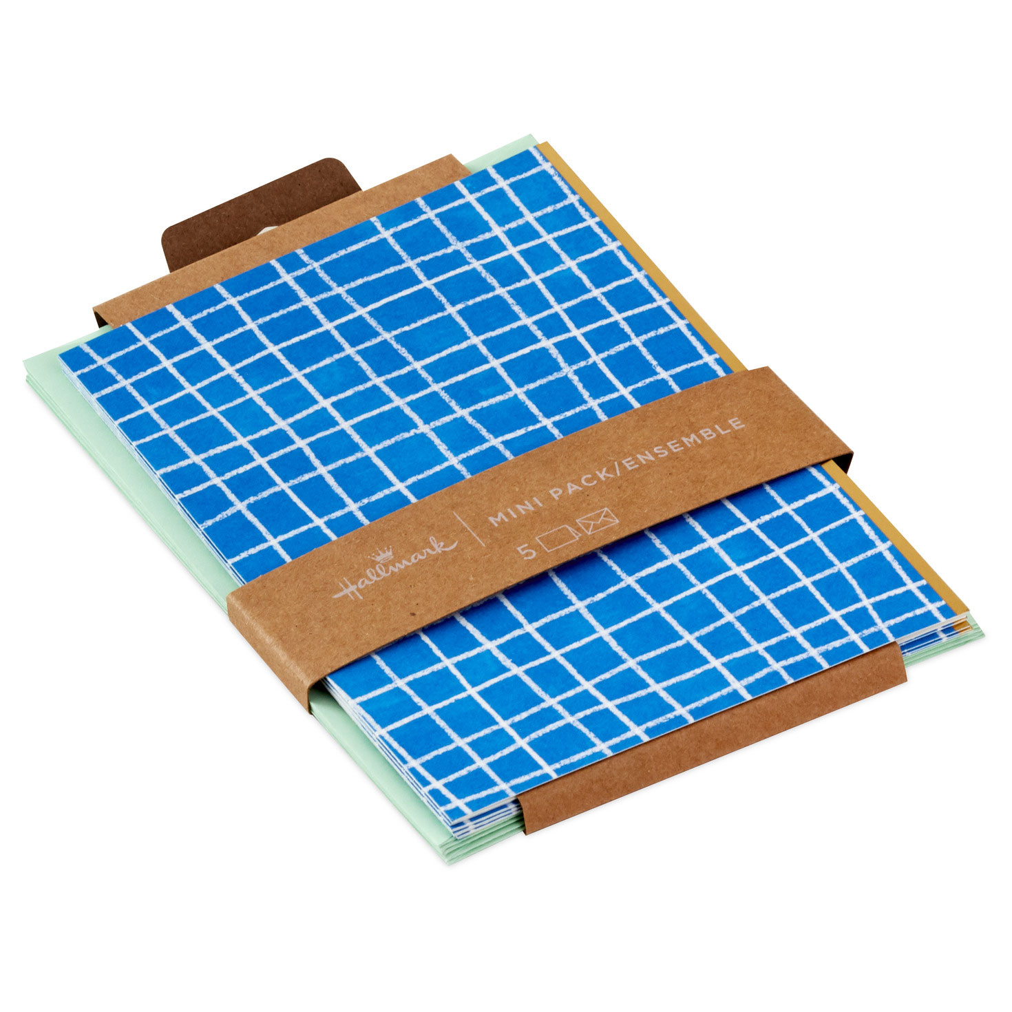 Blue Windowpane Blank Note Cards, Pack of 5 - Note Cards & Stationery ...
