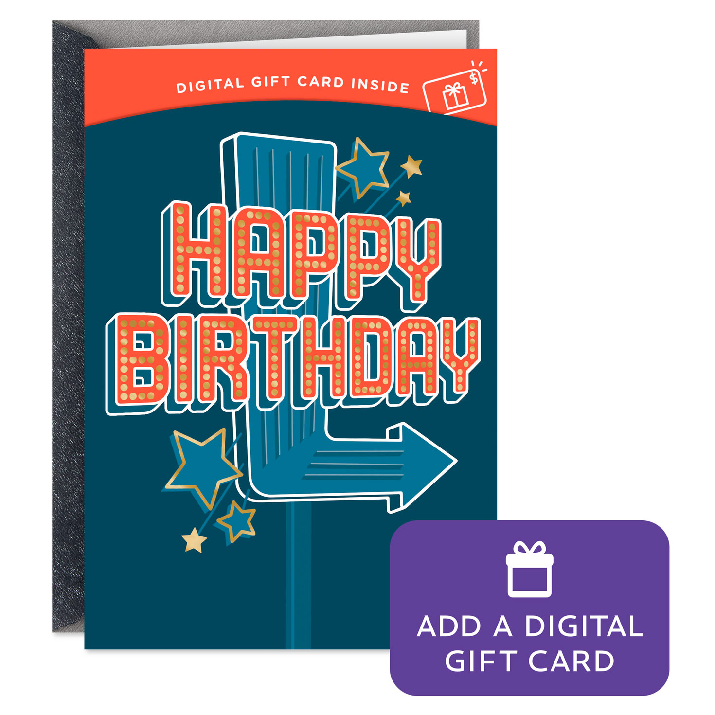 Happy Birthday Retro Marquee Sign Gift Card Greeting Birthday Card ...