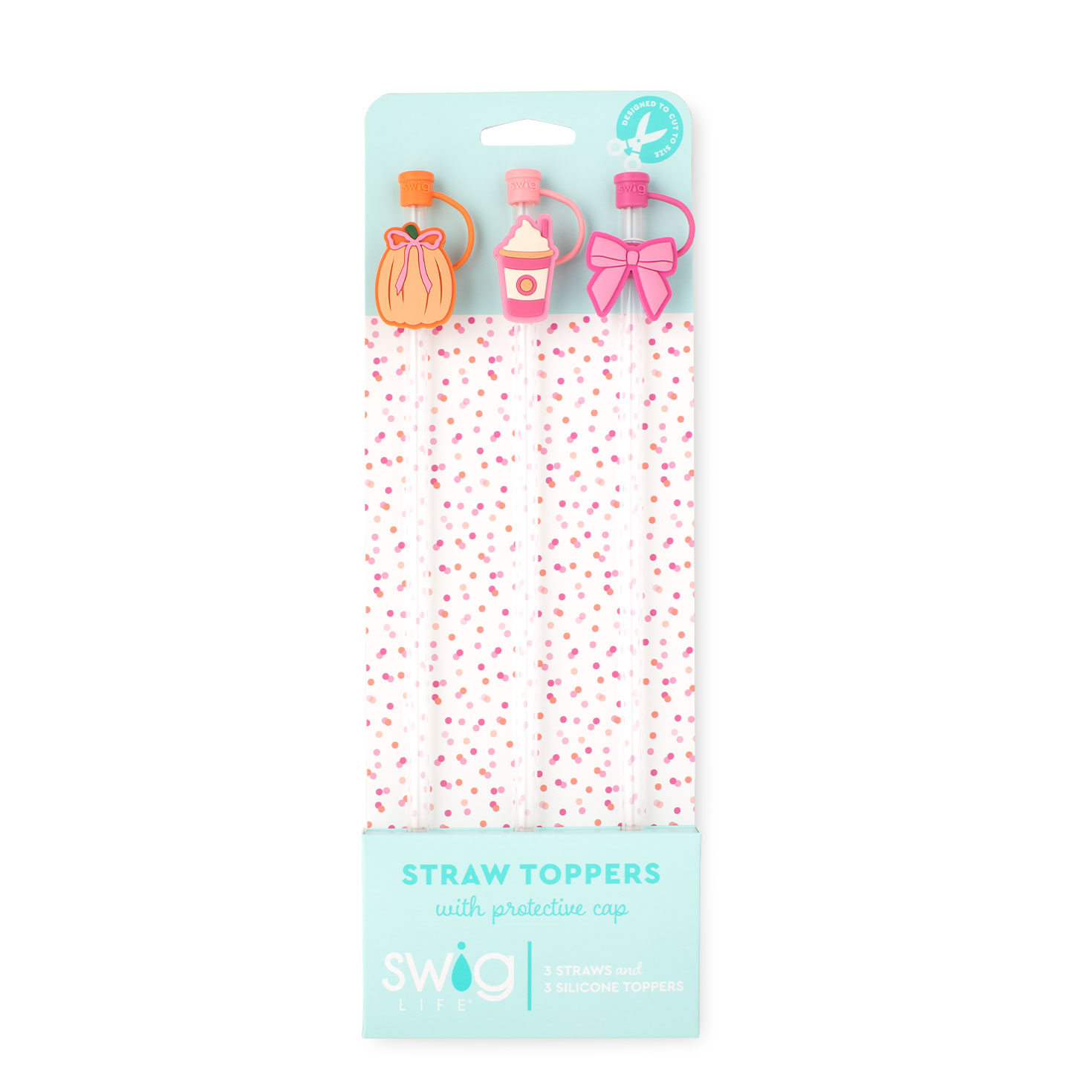 Swig Pumpkins and Bows Straw Toppers, Set of 3 - Kitchen Accessories ...