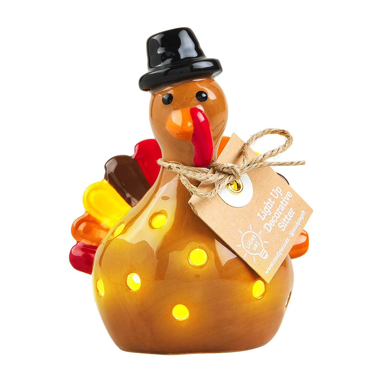 Mud Pie Light-Up Turkey Tabletop Decoration - Seasonal Decor | Hallmark